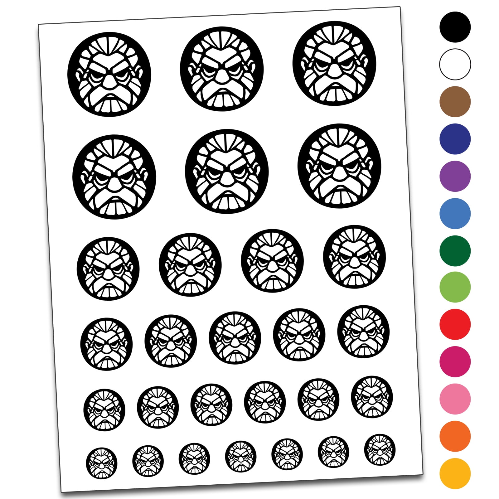 Grumpy Dwarf Beard Head Water Resistant Temporary Tattoo Set Fake Body ...