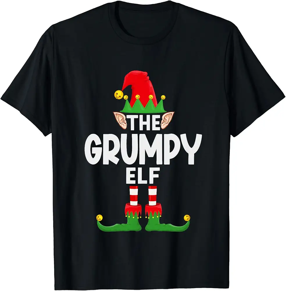 Grumpy Elf Family Christmas Pajama Party Funny Holiday Winter Art ...