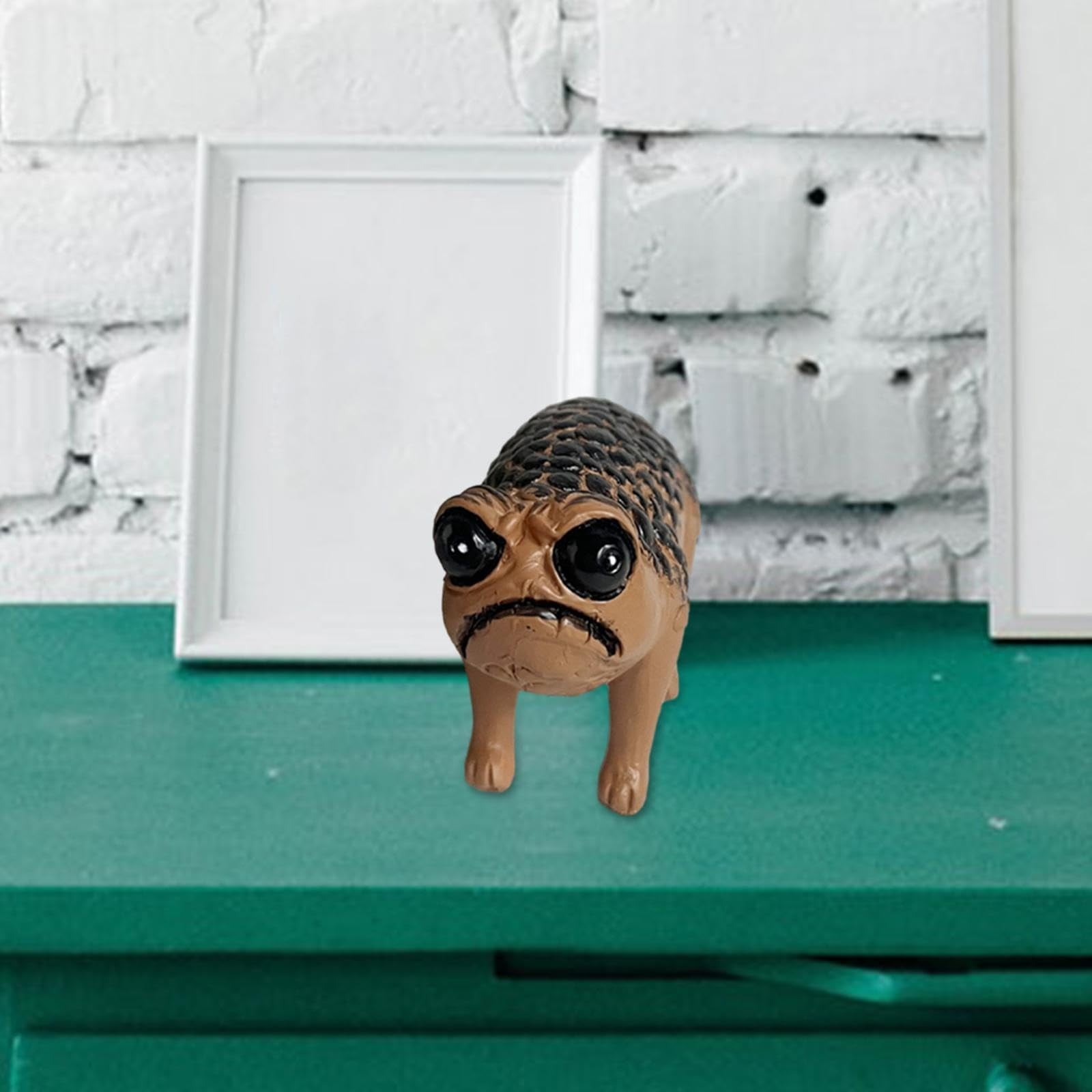 Grumpy Frog Toad Statue, Angry African Rain Frog Figurine, Resin ...