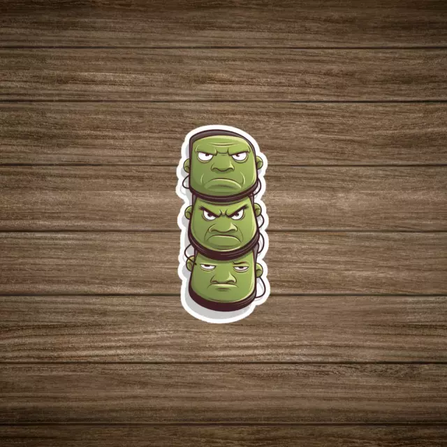 Grumpy Goblin Trio - Monster Face Sticker For Fantasy Fansphone Decal ...