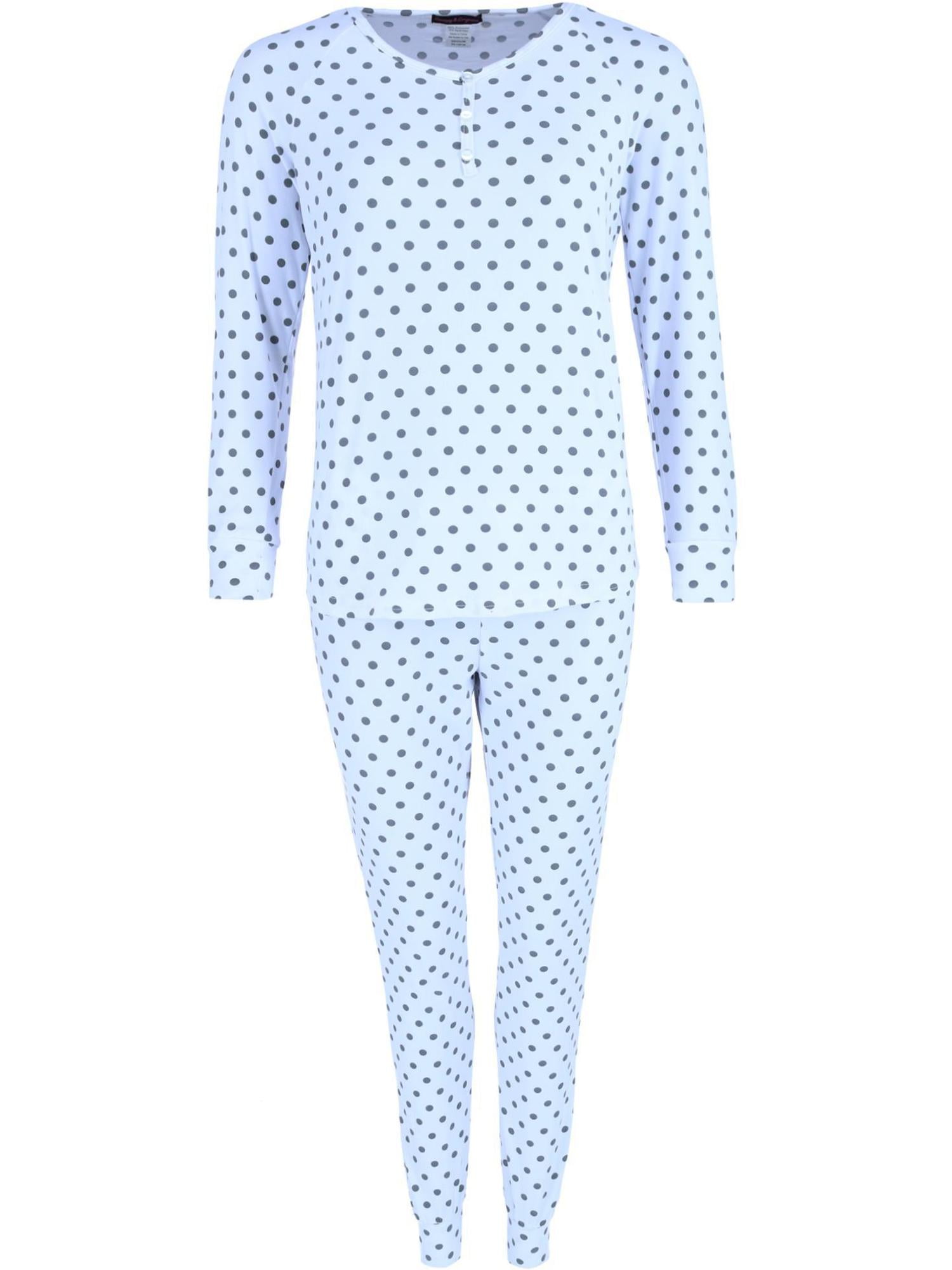 Grumpy & Gorgeous Plus Polka Dot Jogger and Henley Pajama Set (Women) - Walmart.com