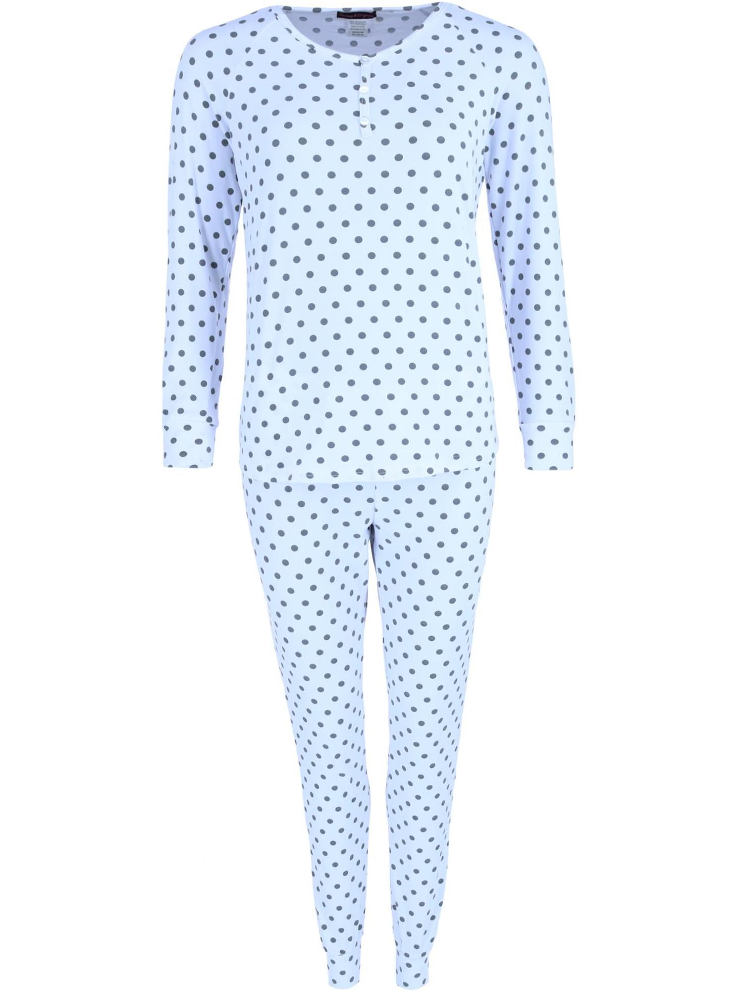 Grumpy & Gorgeous Polka Dot Jogger and Henley Pajama Set (Women ...