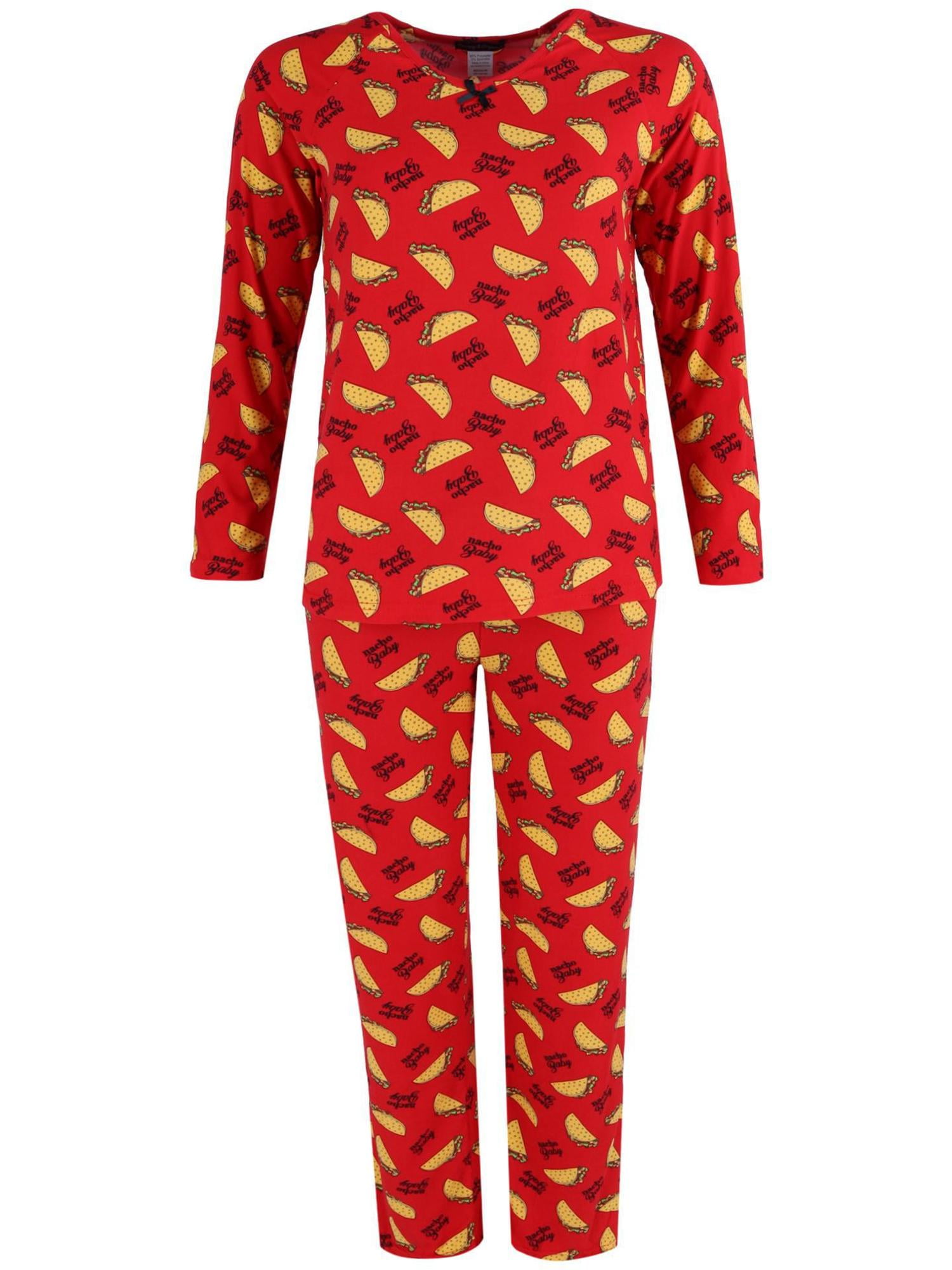 Grumpy & Gorgeous Taco Print Pajama Set (Women's Plus) - Walmart.com
