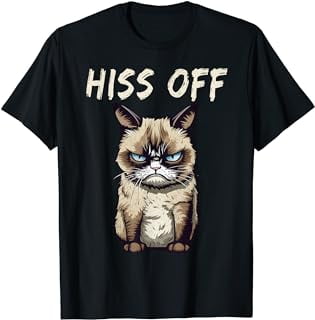 Grumpy Hiss Off Cat For Men Women Meow Cat T-Shirt - Walmart.com