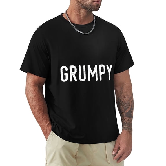 Grumpy Men's HD Print Classic Short Sleeve T-Shirts Black 3XL - Walmart.com