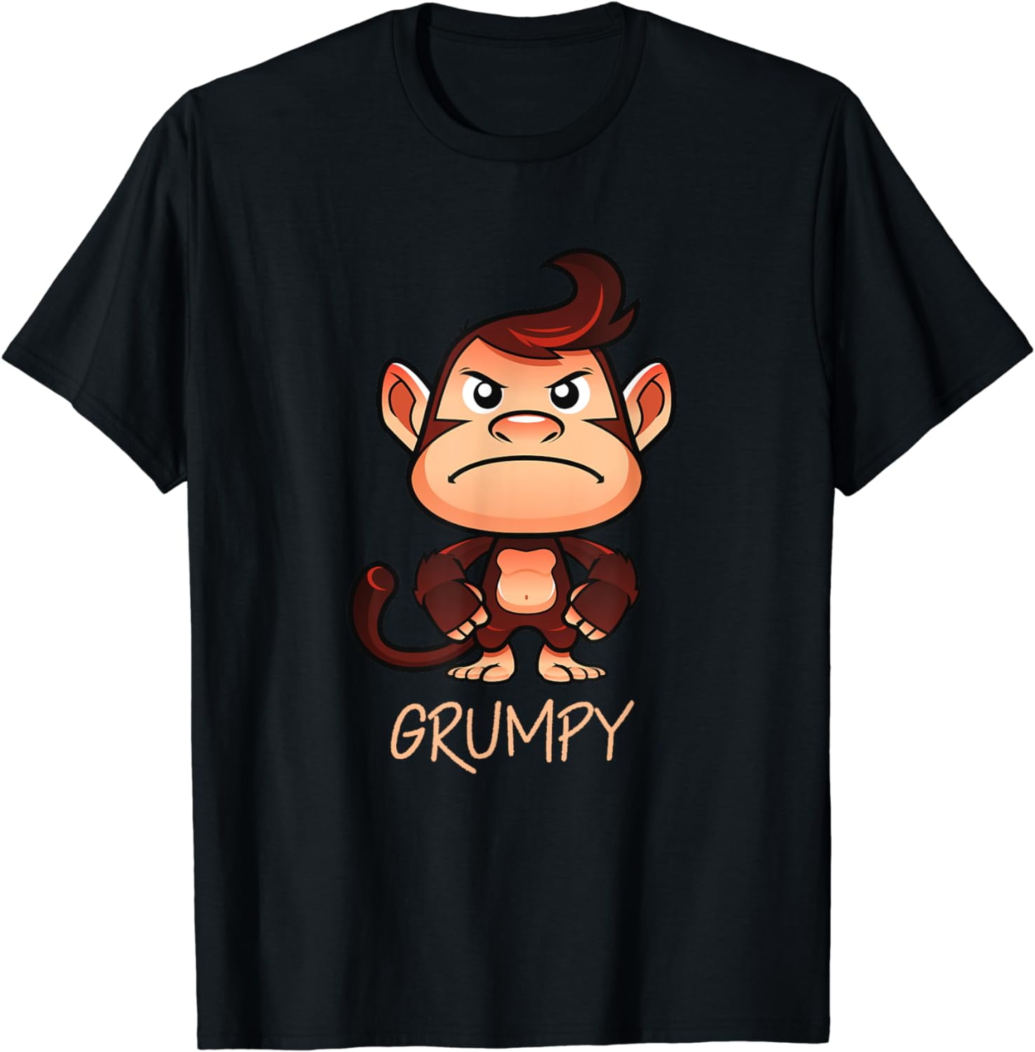 Grumpy Monkey Meme Aesthetic Bad Mood chimpanzee T-Shirt - Walmart.com