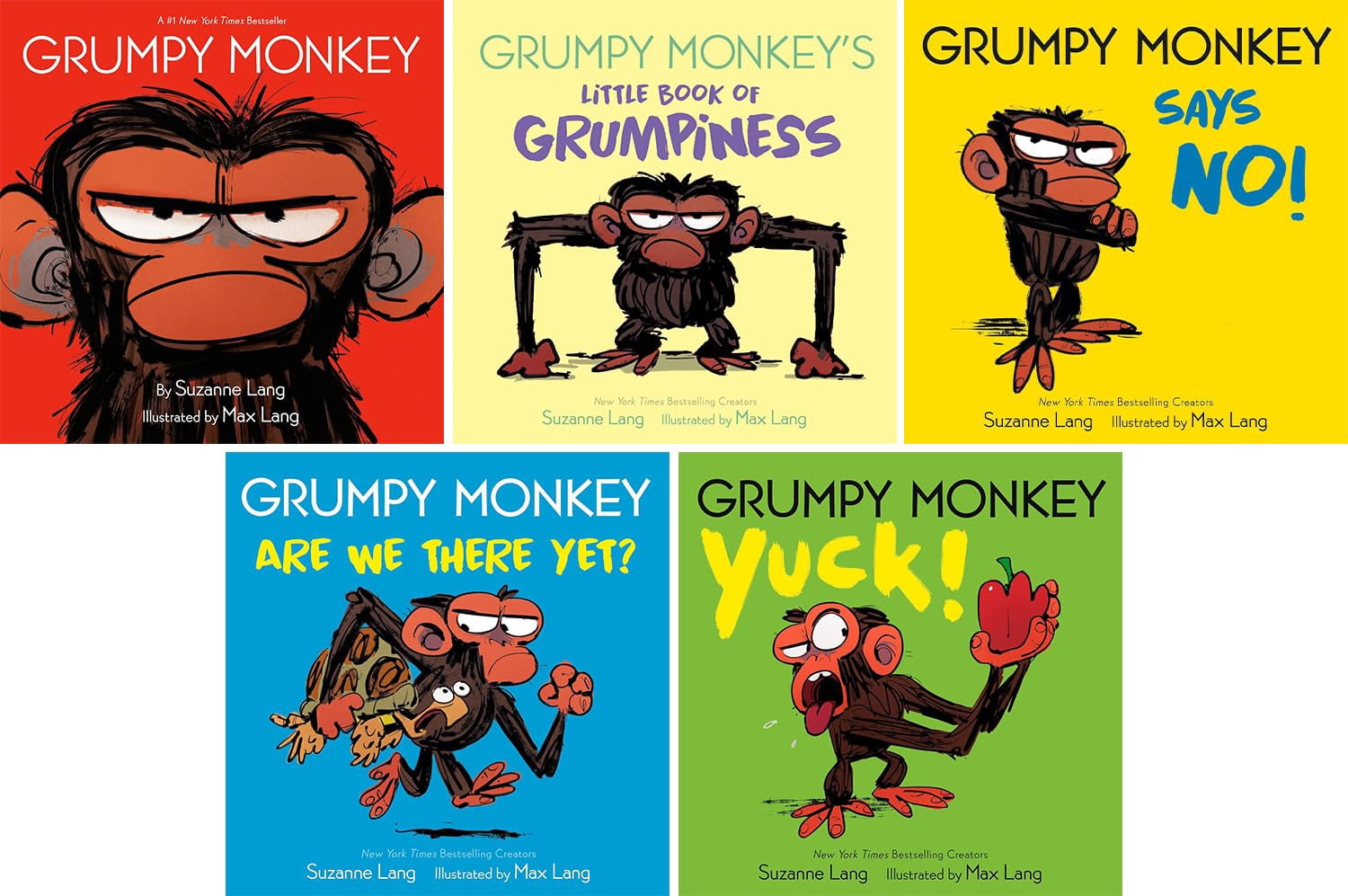 Grumpy Monkey Series 5 Books Collection Set by Suzanne Lang - Walmart.com