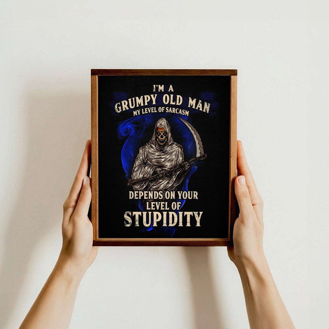 Grumpy Old Man Home Decor Man Cave Retirement Grandpa Poster, Stretched ...