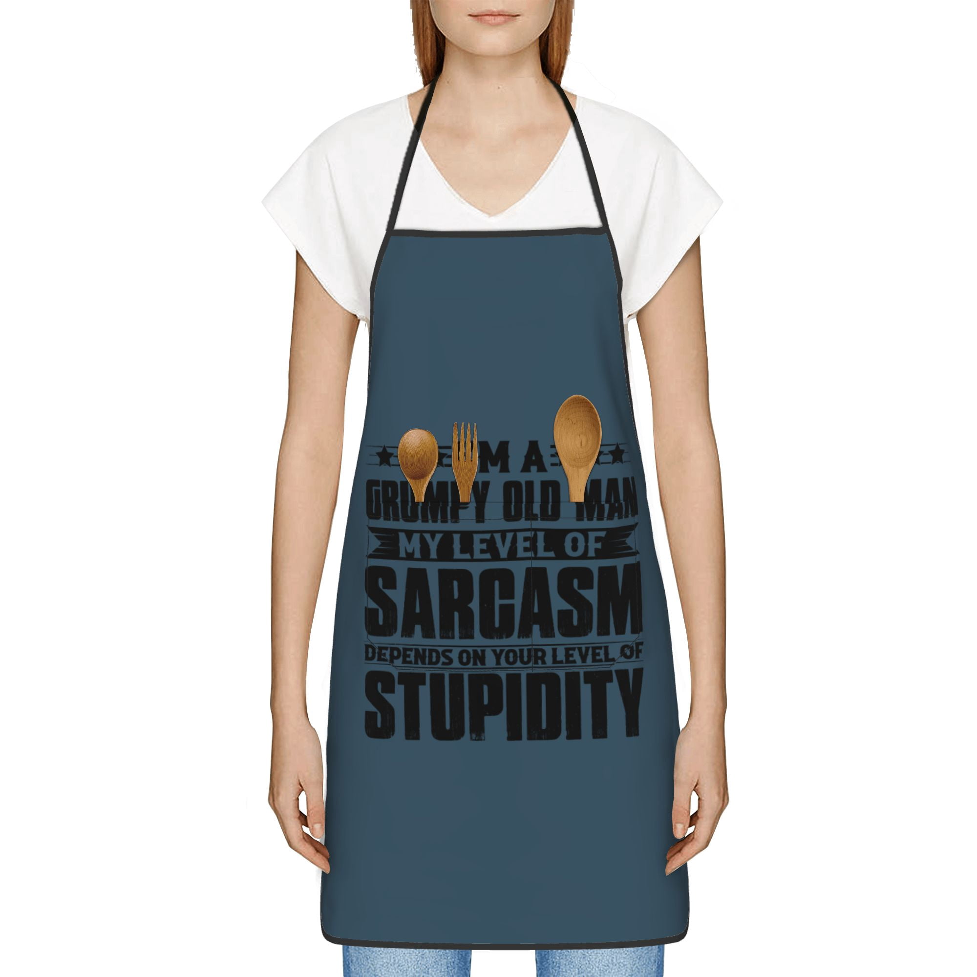 Grumpy Old Man Sarcasm Stupidity Apron, Inspirational Gifts for Men ...