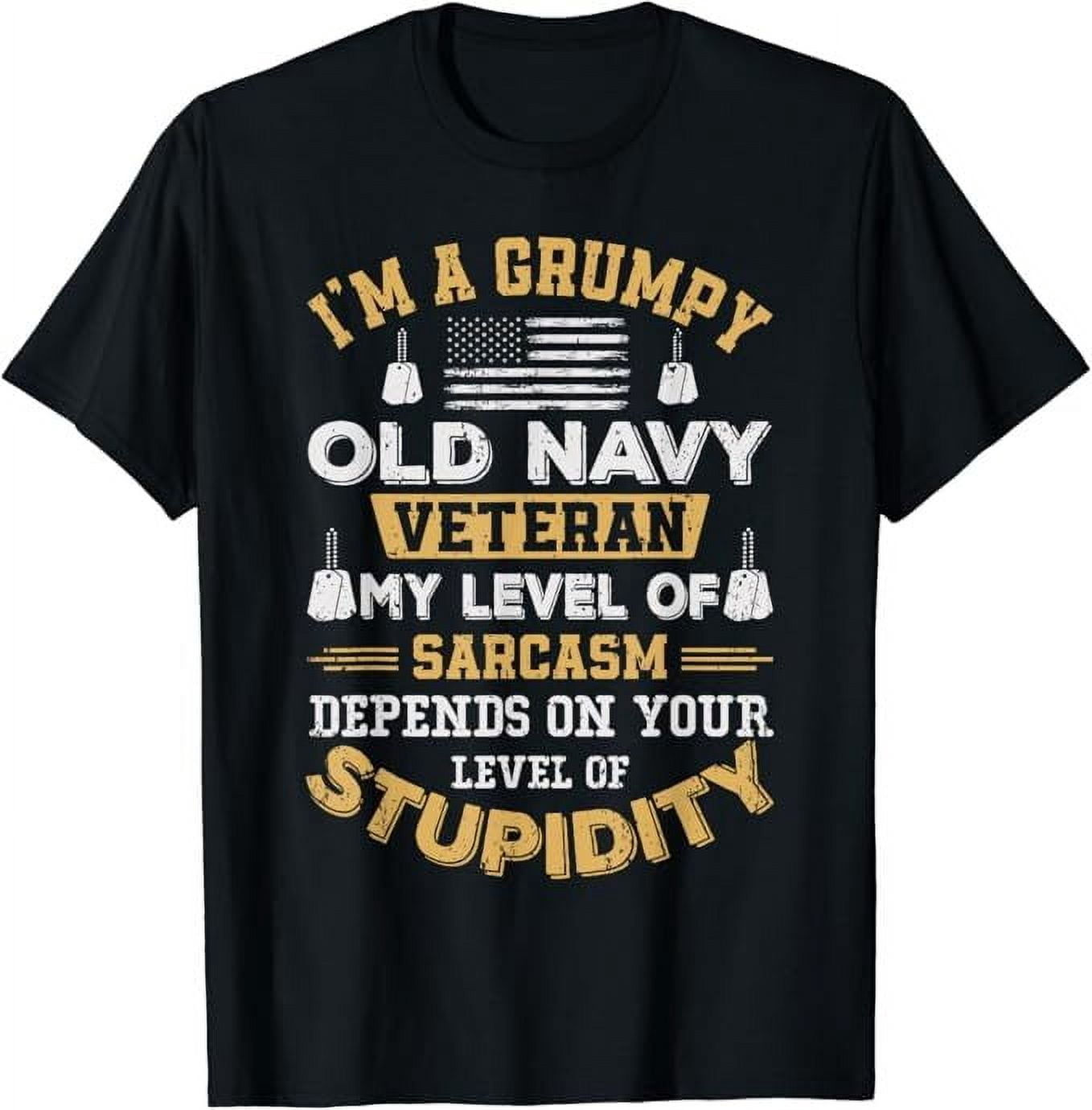 Grumpy Old Veteran Patriotic Funny Military Veteran USA Tee T-Shirt ...