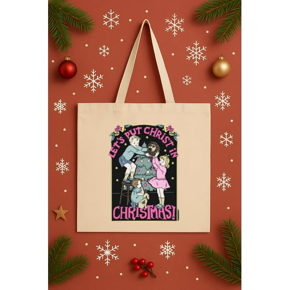 Grumpy Reindeer Christmas Humor Tote Bag Cartoon Retro Holiday Fun Art ...