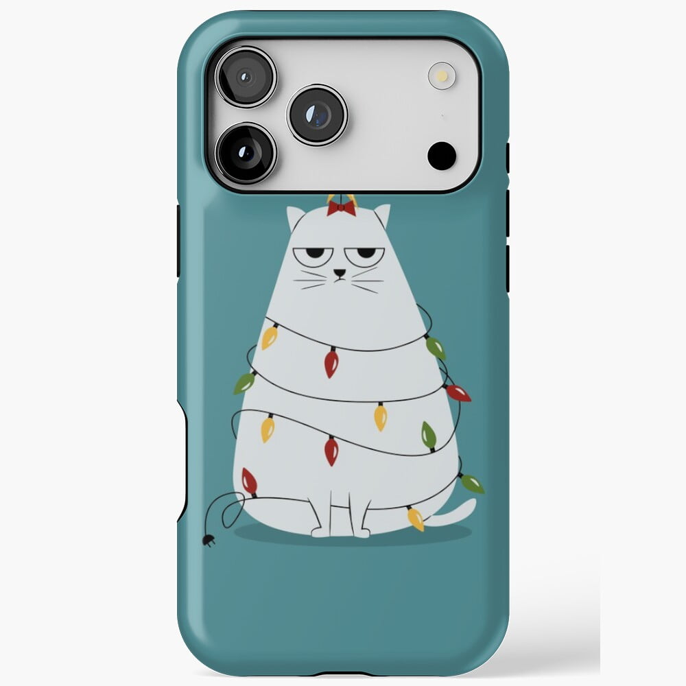 Grumpy Xmas Cat Protective Case for iPhone 11 12 13 14 15 16 17 Pro Max ...
