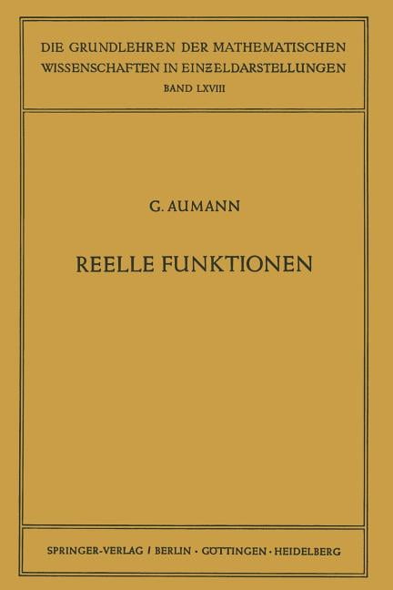 Grundlehren Der Mathematischen Wissenschaften: Reelle Funktionen (Paperback) - Walmart.com