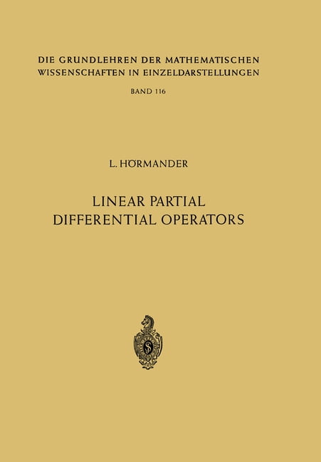 Grundlehren Der Mathematischen Wissensch Linear Partial Differential ...
