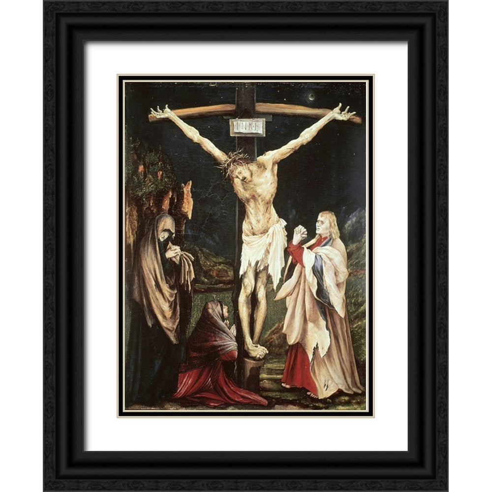 Grunewald, Mathias 11x14 Black Ornate Wood Framed with Double Matting ...