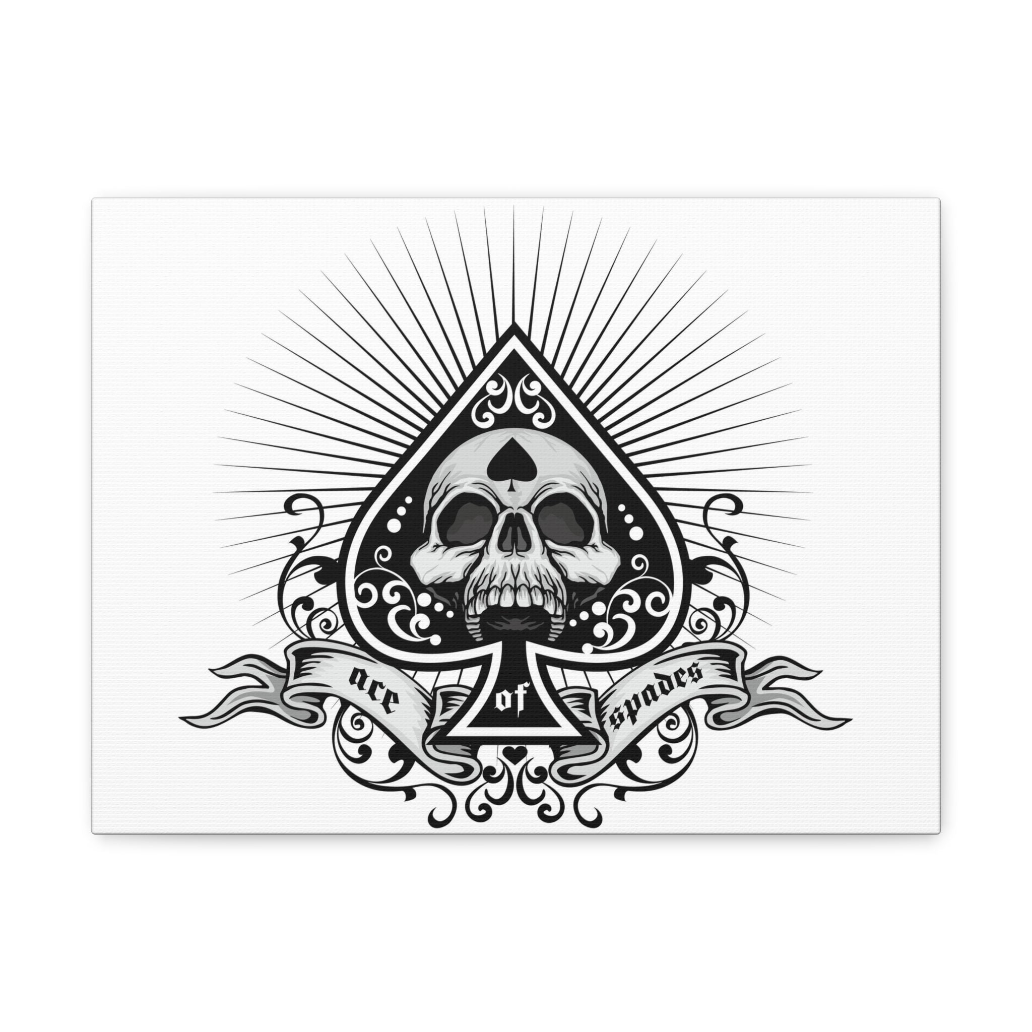 Grunge Ace of Spades Playing Card Canvas Wall Art for Home Decor Ready ...
