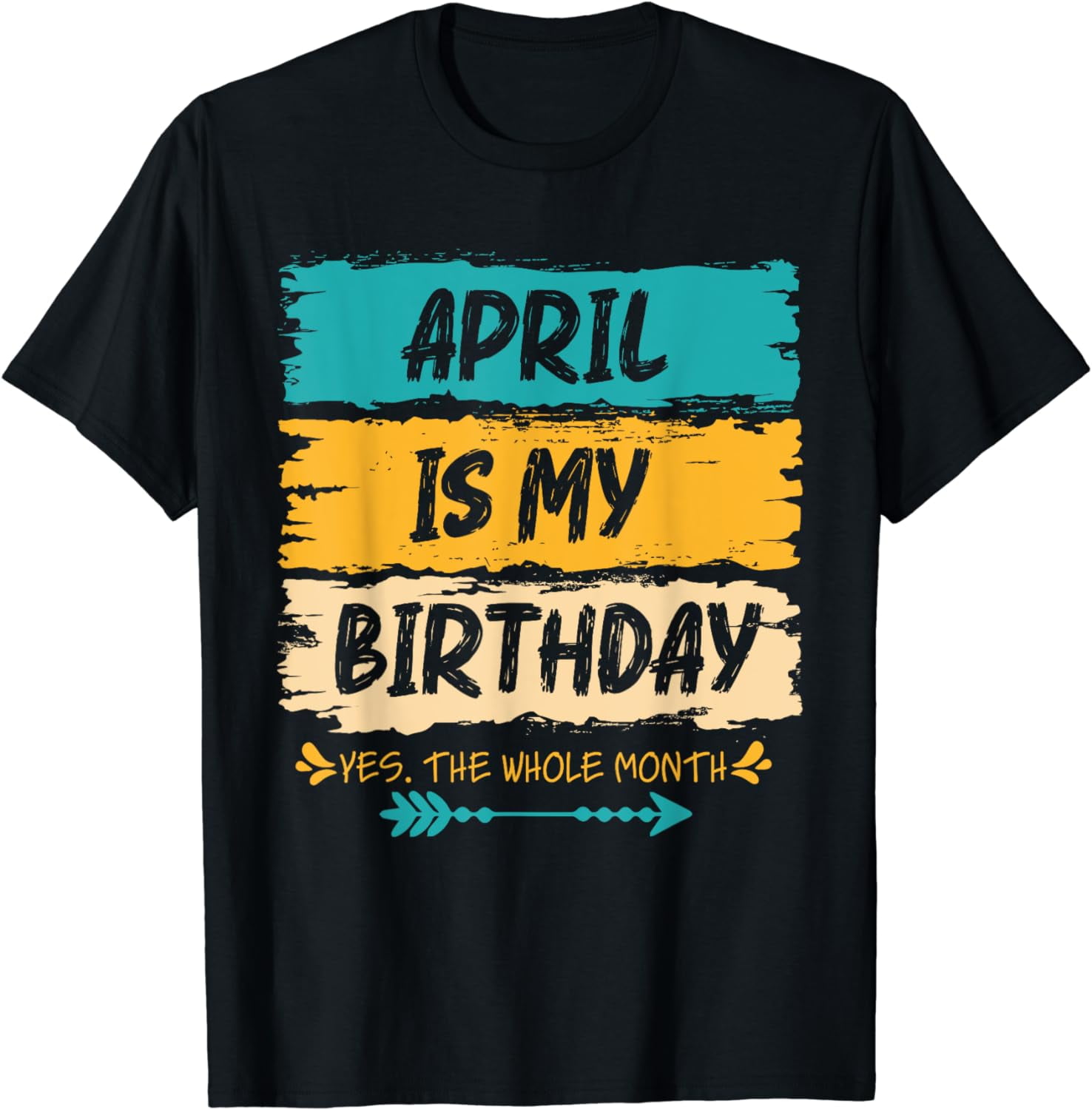 Grunge April Is My Birthday Yes The Whole Month Birthday T-Shirt ...