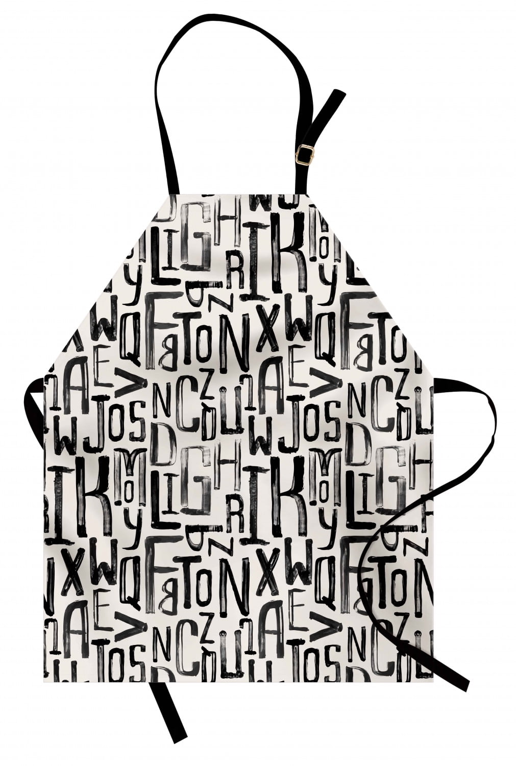 Grunge Apron Artsy Small Large Grunge Letters in Random Sizes Pattern ...