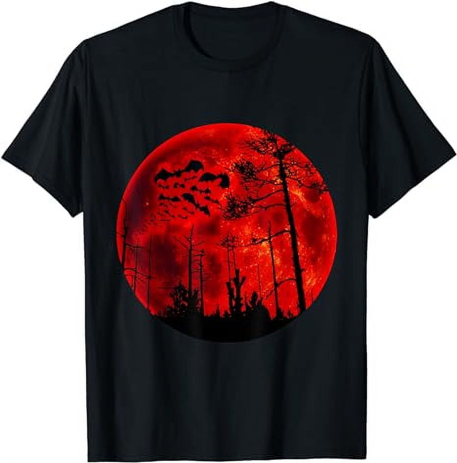 Grunge Bats Flying Gothic Blood Red Moon T-Shirt T-Shirt - Walmart.com