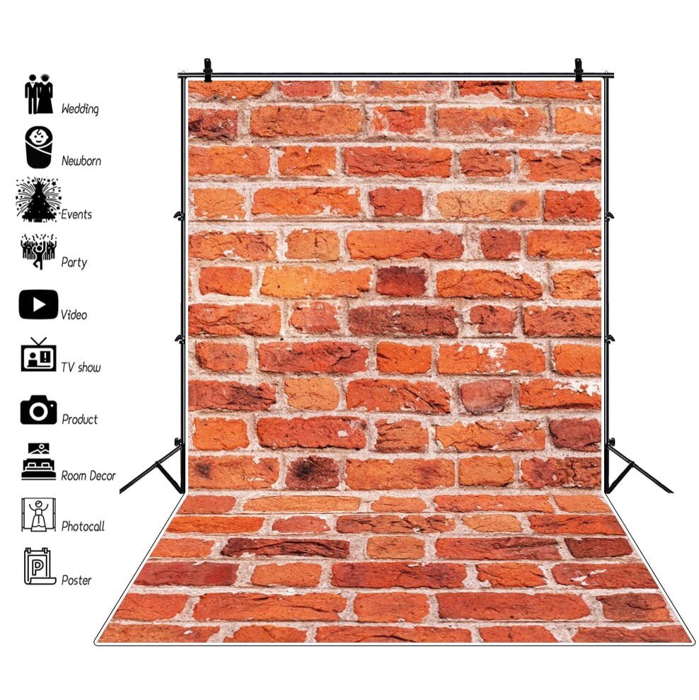 Grunge Brick Wall Wooden Floor Photography Backdrop Newborn Pet ...