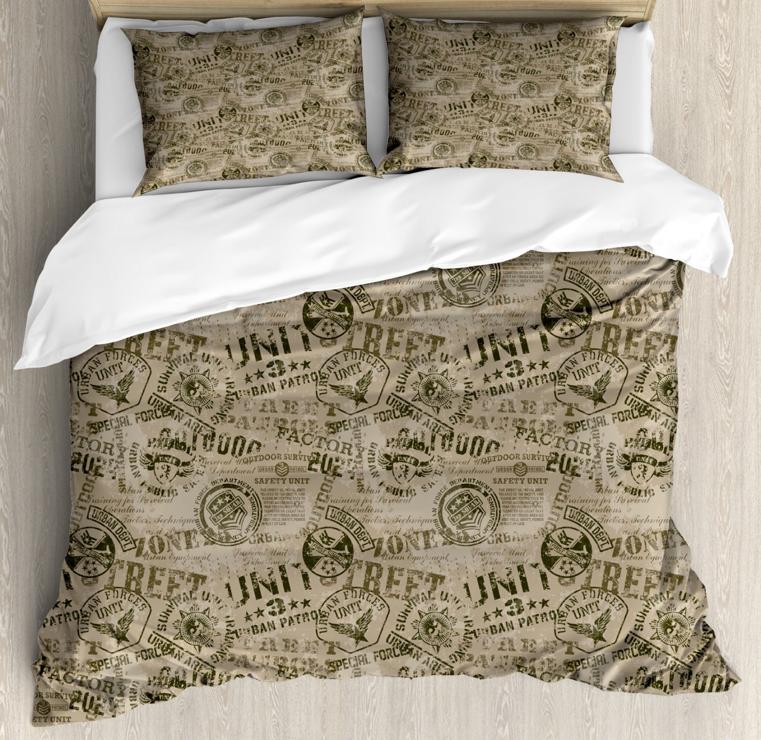 Grunge Duvet Cover Set King Size, Nostalgic Pins from Different ...