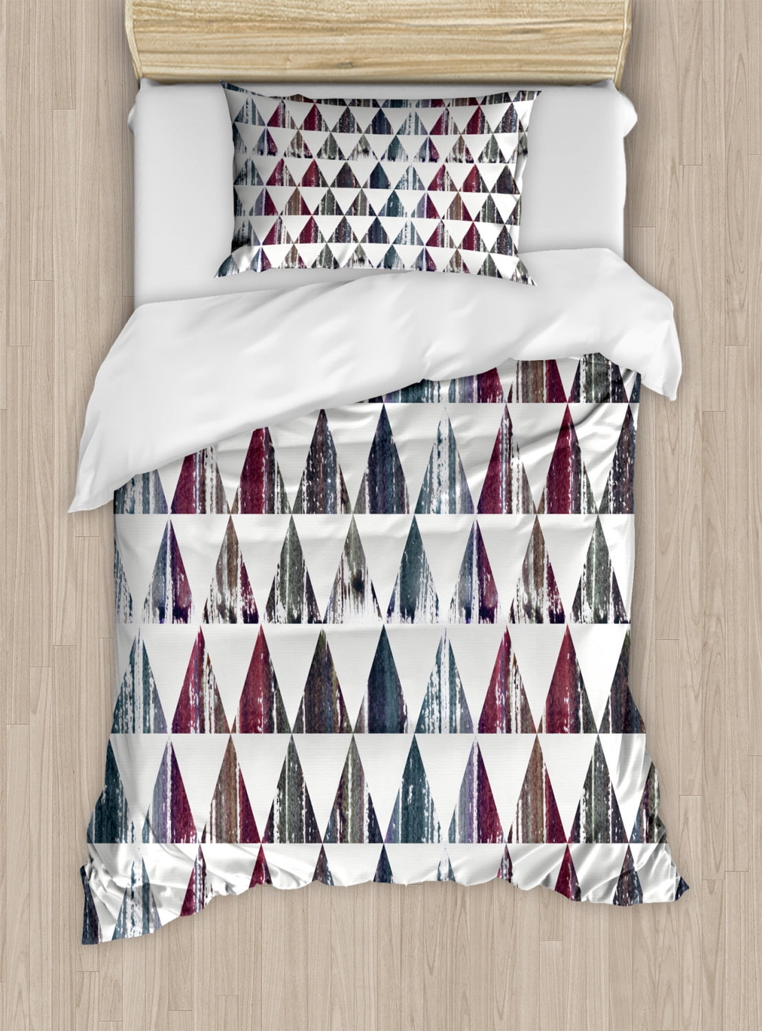 Grunge Duvet Cover Set Twin Size, Ancient Egyptian Pyramids Modern ...