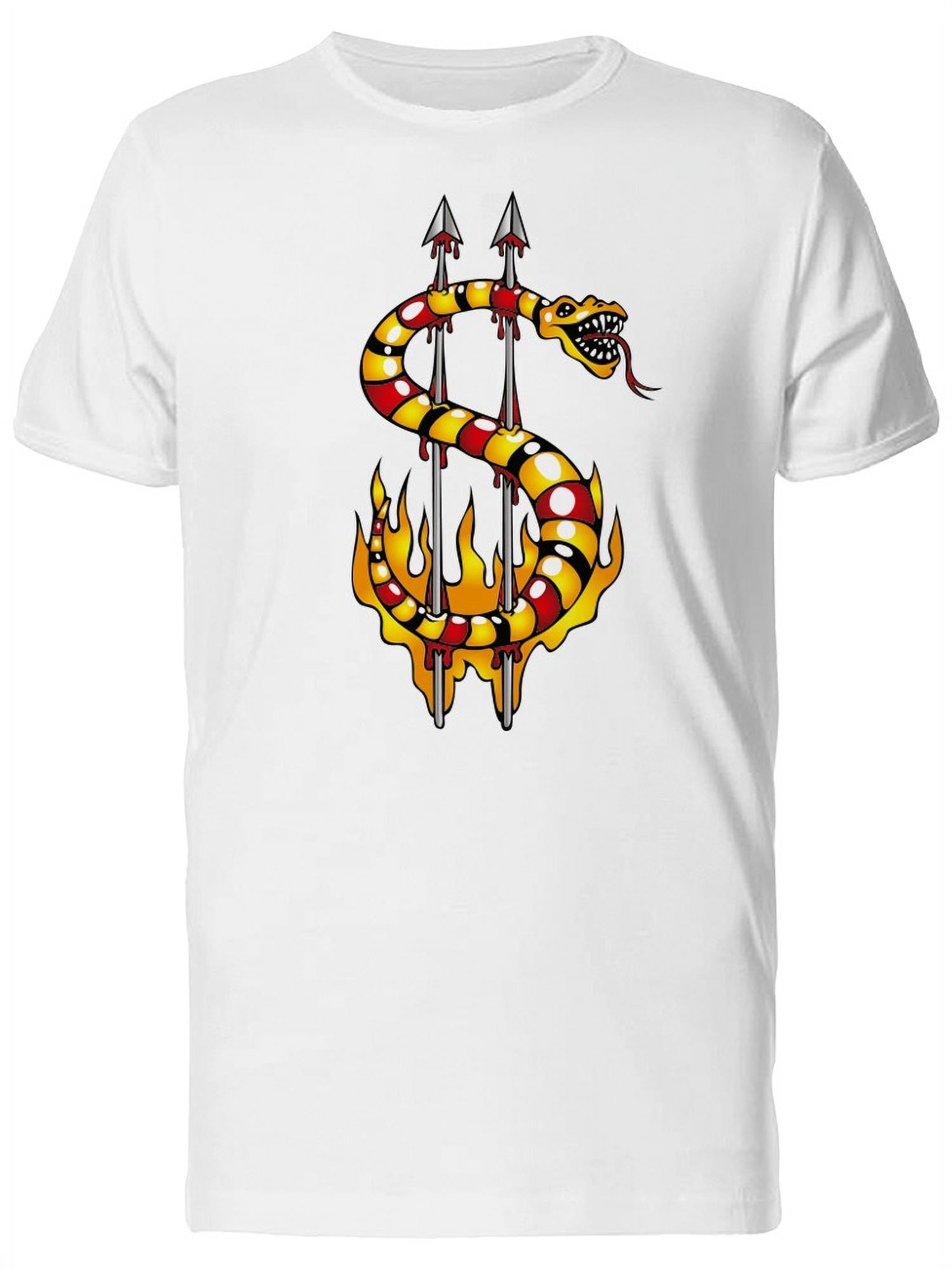 Grunge Evil Snake Cash Symbol T-Shirt Men -Image by Shutterstock, Male ...