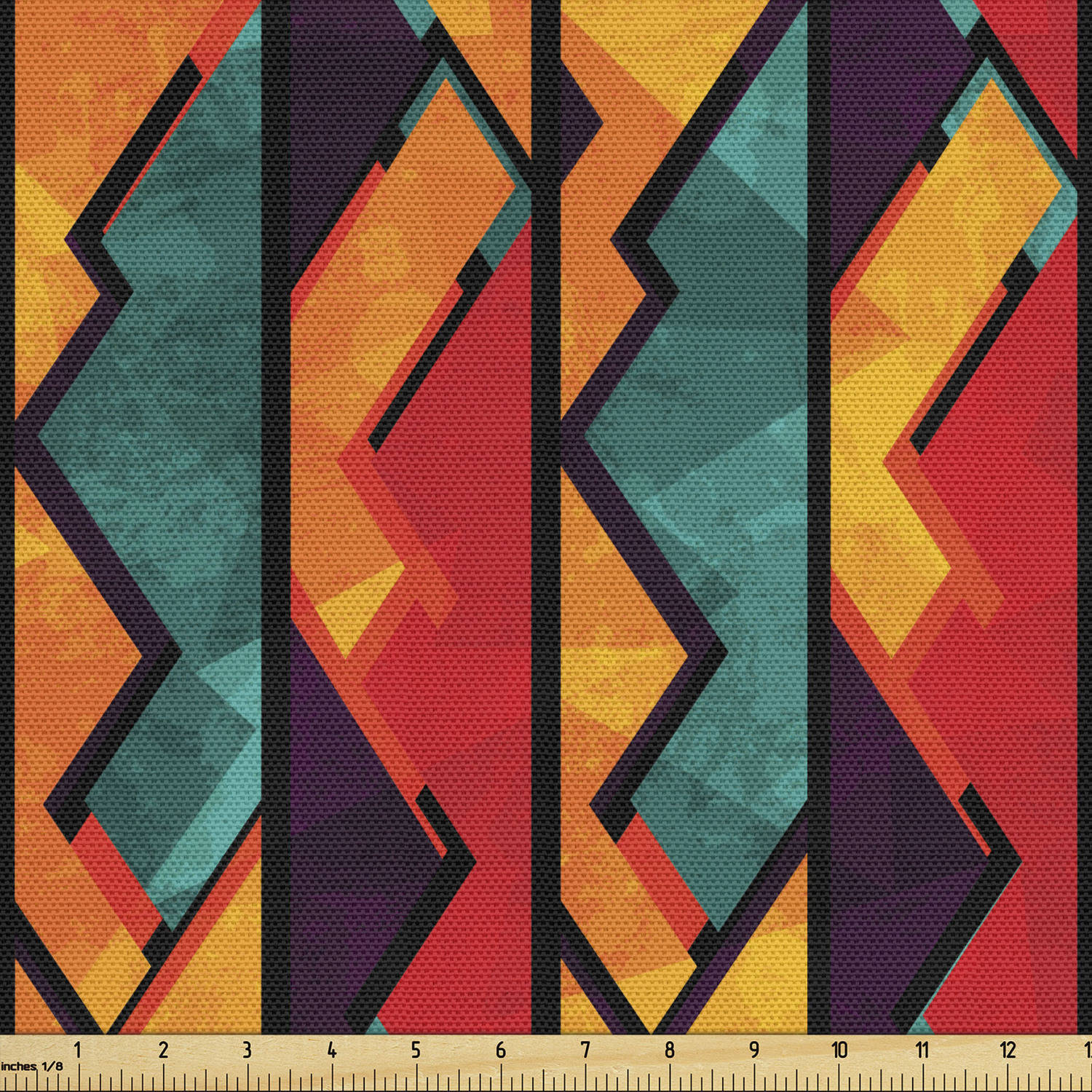 Grunge Fabric by the Yard, Geometric Pattern Antique Design Elements ...