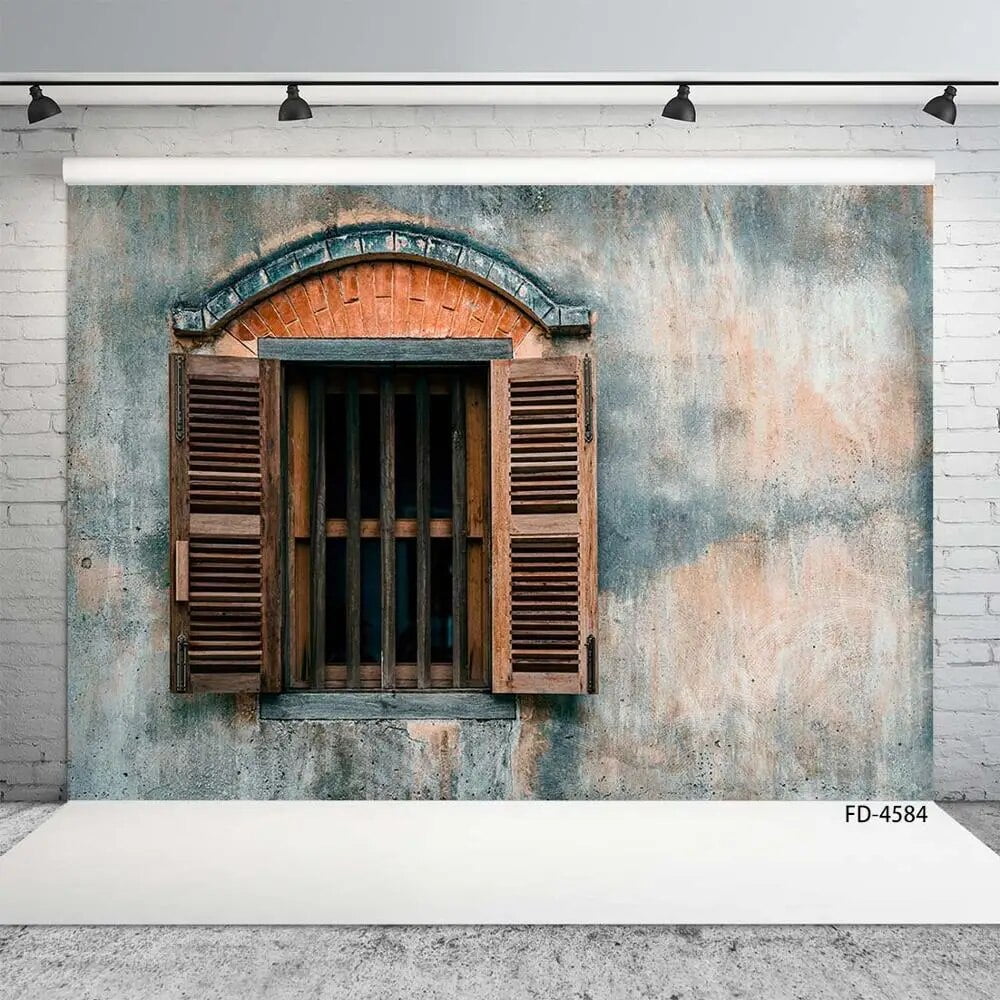 Grunge Fading Wall Vintage Wooden Window Scenery Background Child Young ...