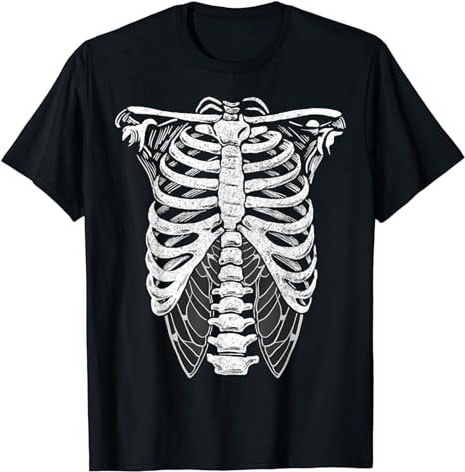 Grunge Fairycore Aesthetic Goth Emo Skeleton Rib Cage Moth T-Shirt ...