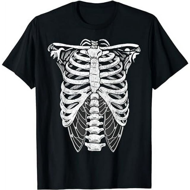Grunge Fairycore Aesthetic Goth Emo Skeleton Rib Cage Moth T-Shirt ...