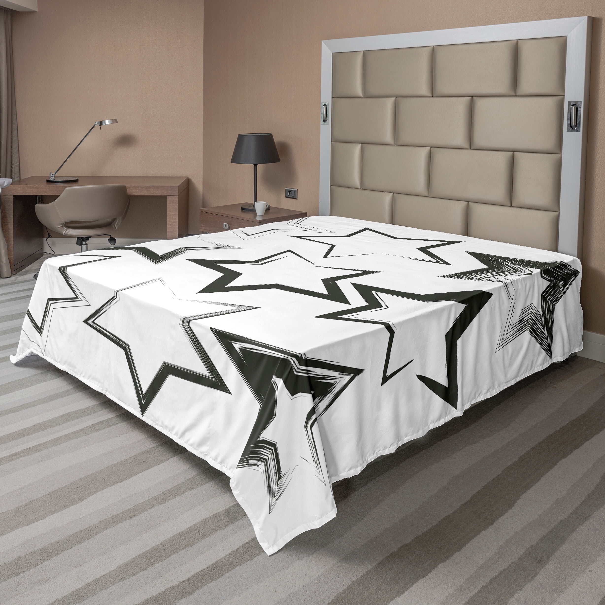 Grunge Flat Sheet, Grunge Star Brush Strokes with Different Borders and ...