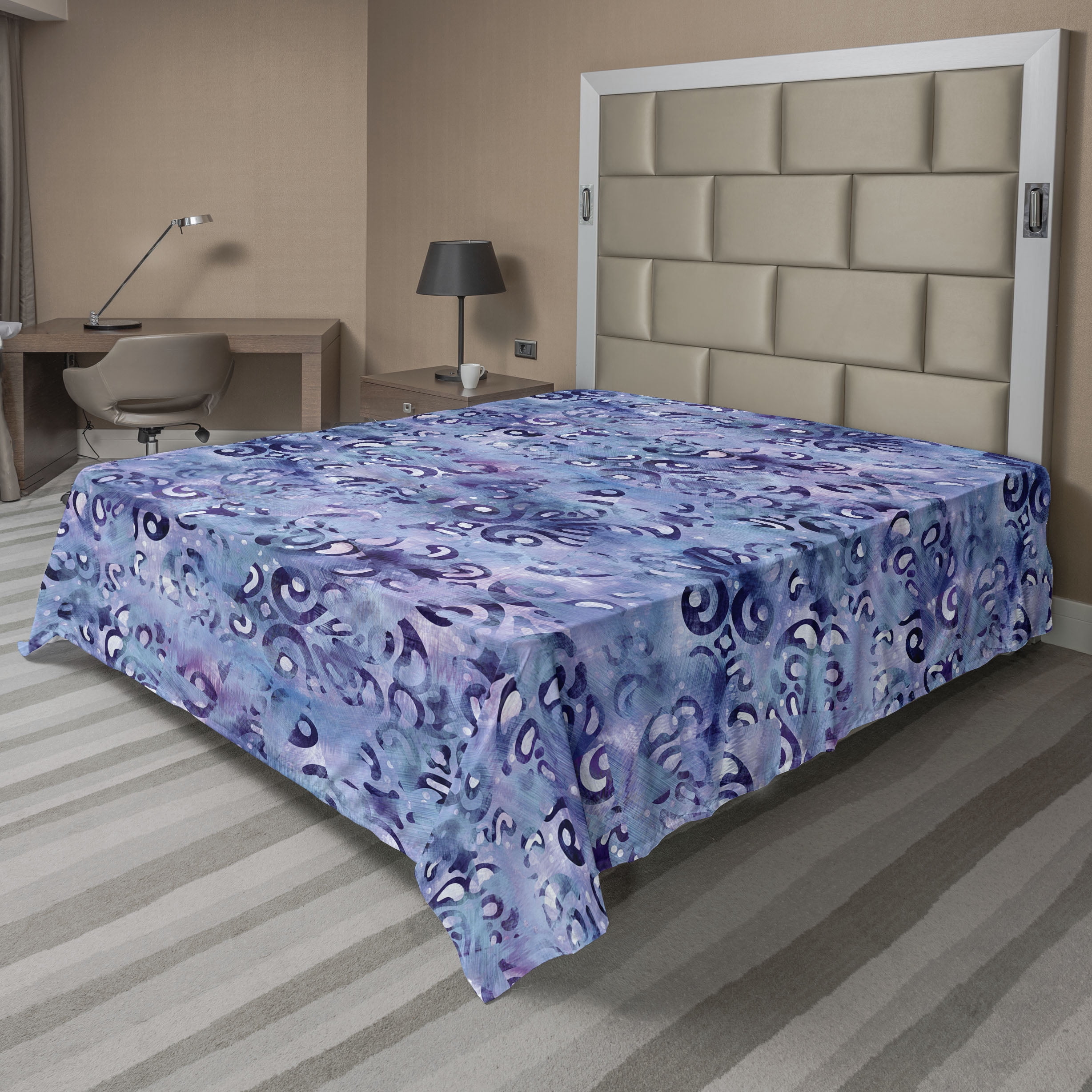 Ambesonne Grunge Flat Bedding Sheet Soft Top Sheet, Watercolor Pattern ...
