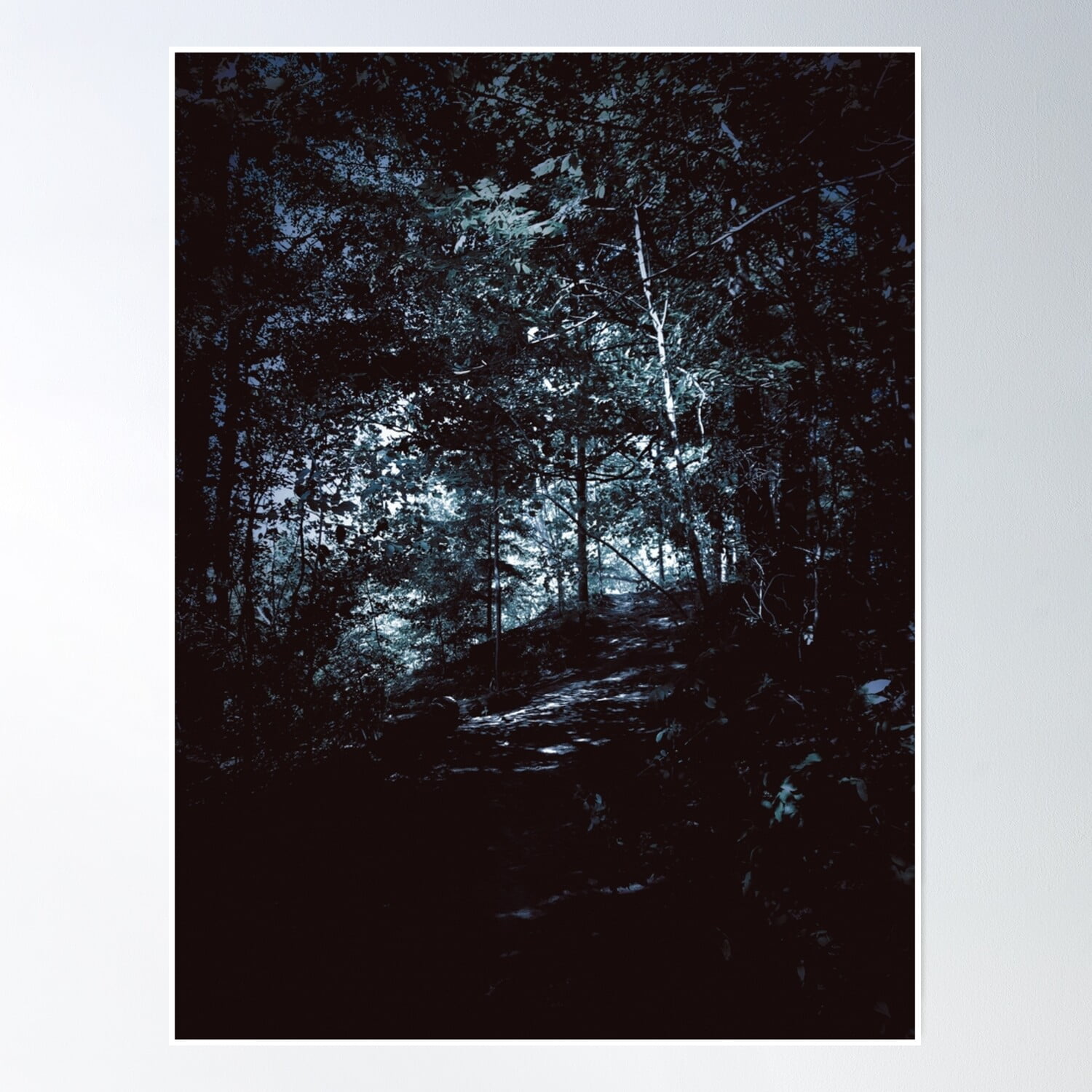 Grunge Forest Blue Dazecore Aesthetic Vintage Poster Wall Art, Modern ...