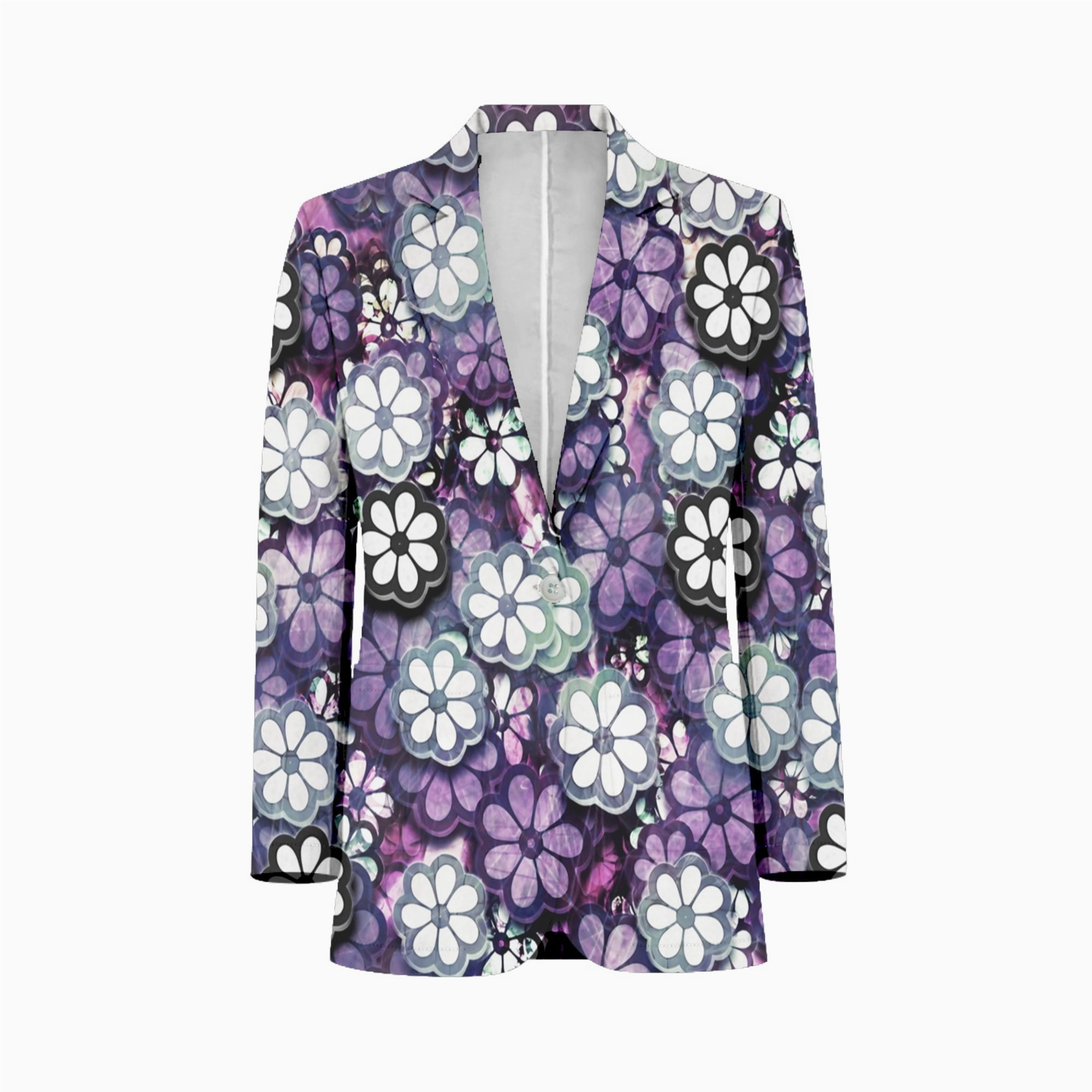 Grunge Graphic Flower Pattern Mens Suits Shawl Collar Slim Fit Suit ...