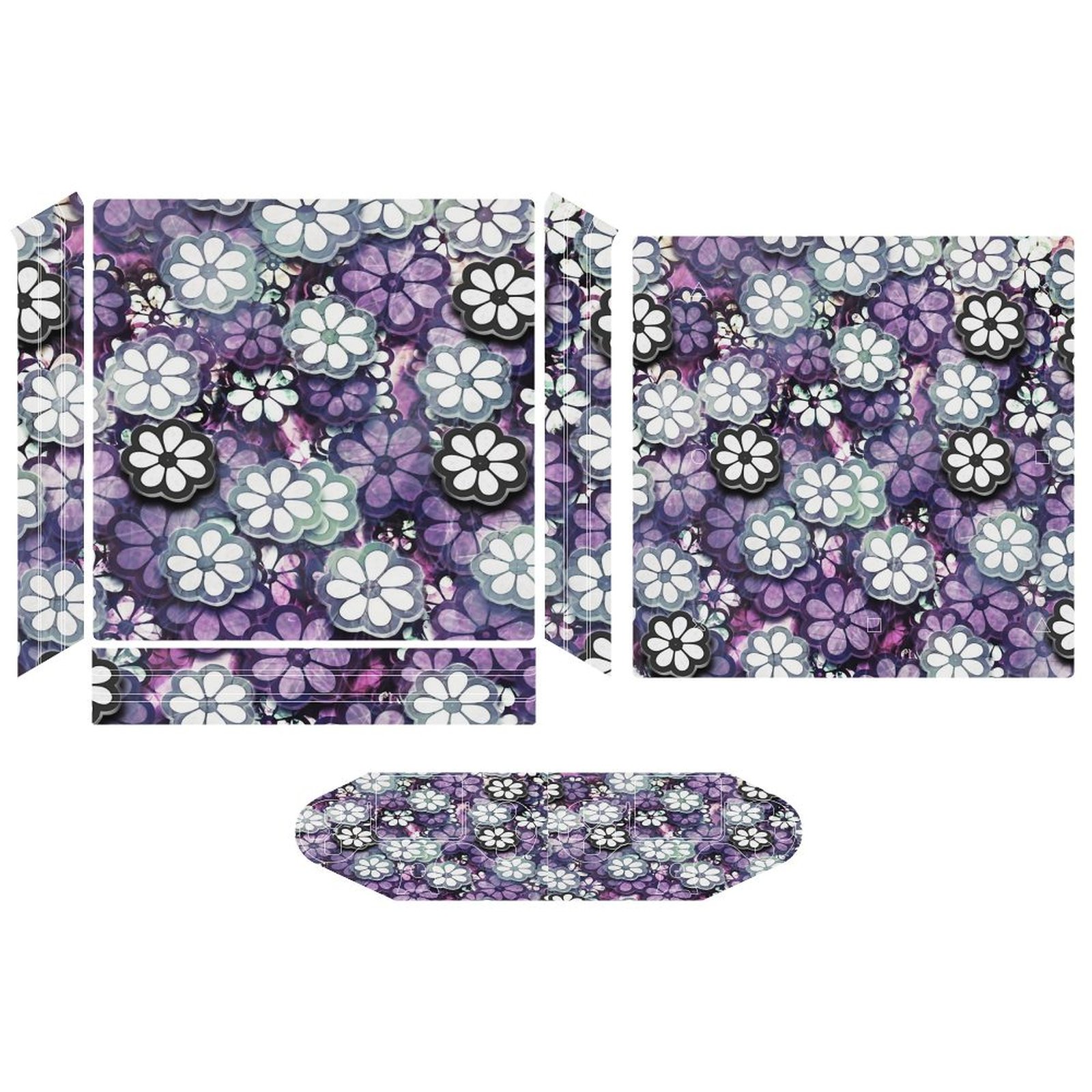 Grunge Graphic Flower Pattern PS4/PS4 Pro/PS4 Slim Skin Sticker For ...