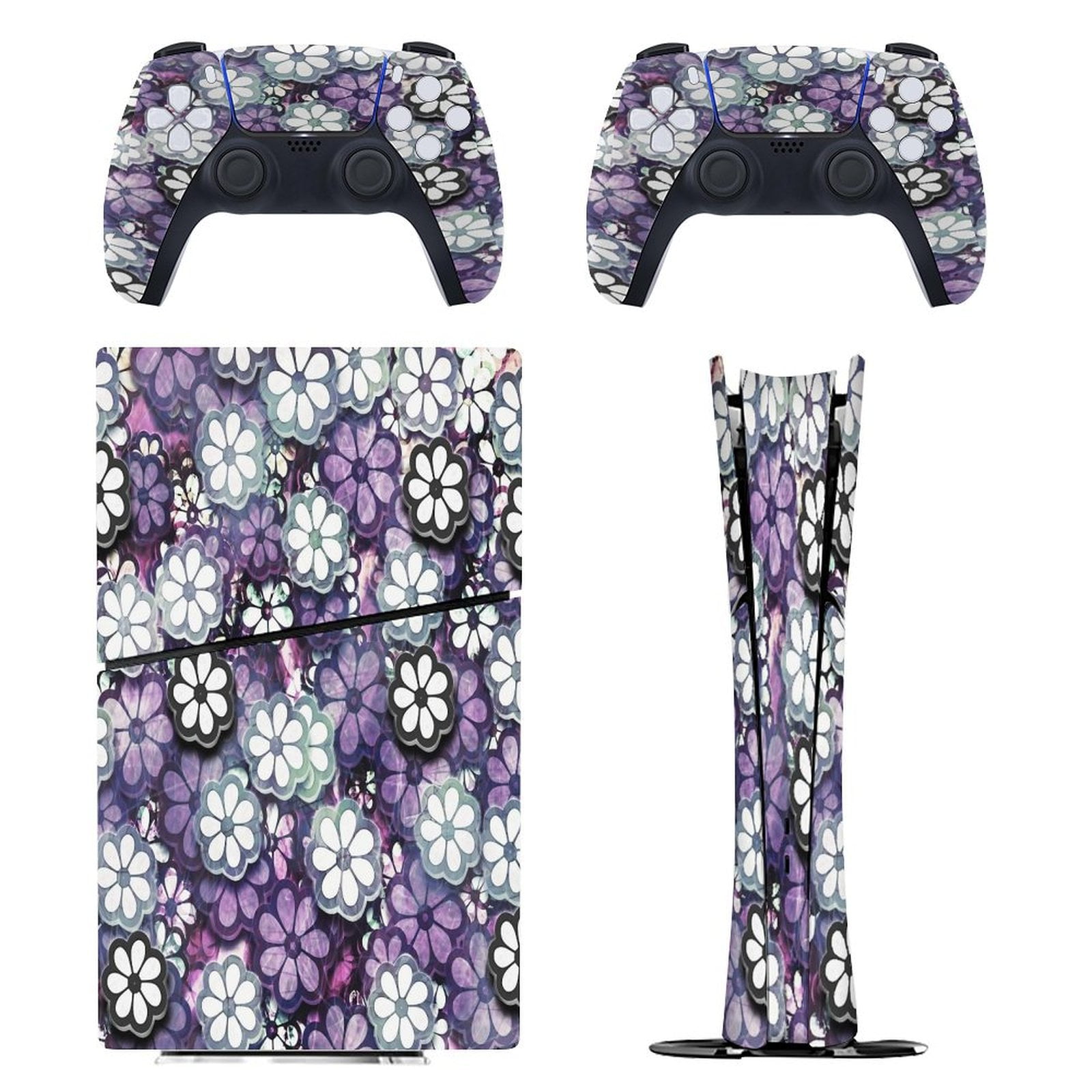 Grunge Graphic Flower Pattern PS5/PS5 Pro/PS5 Slim Digital Disc Skin ...