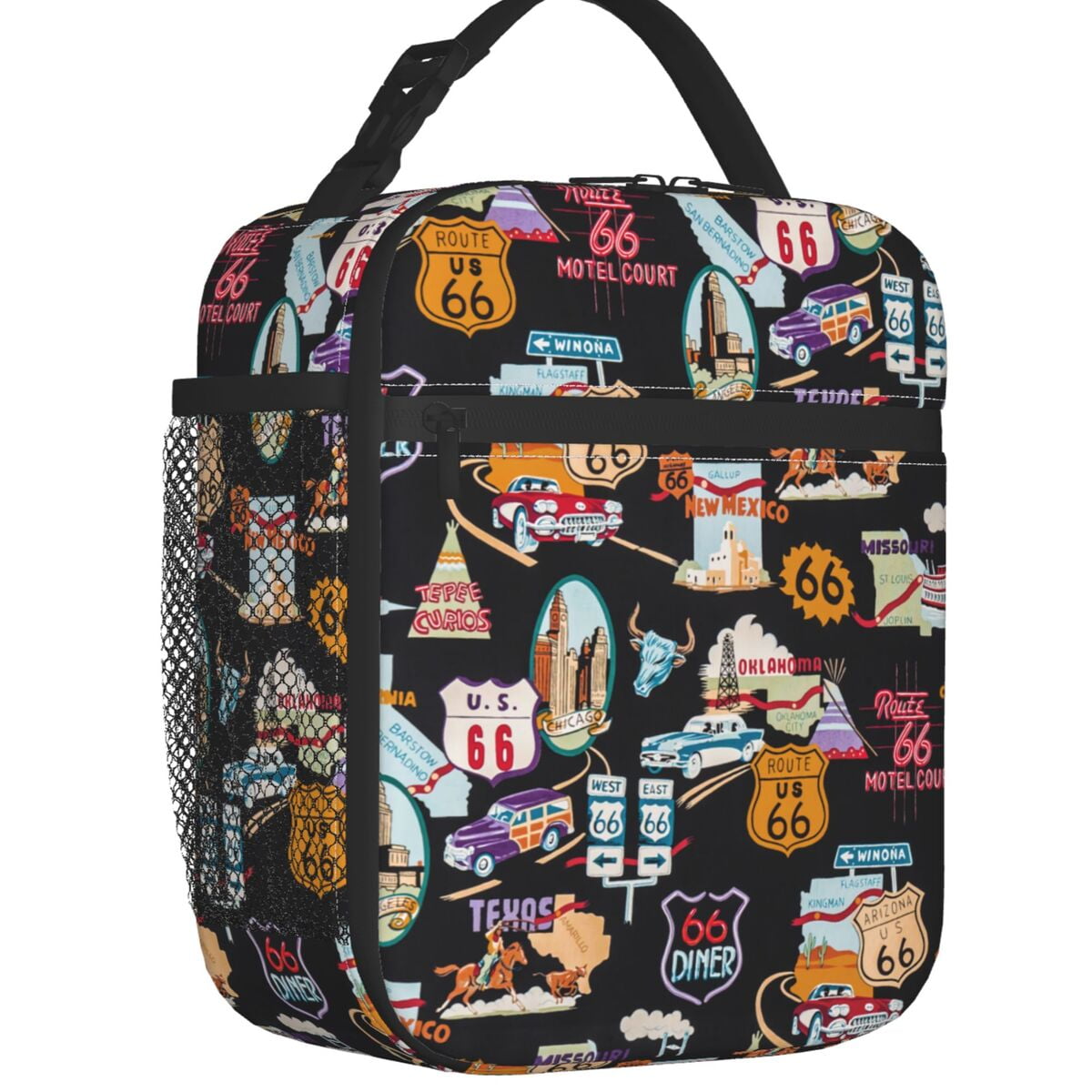 Grunge Historic Insulated Lunch Bags Mother Road America Highway ...