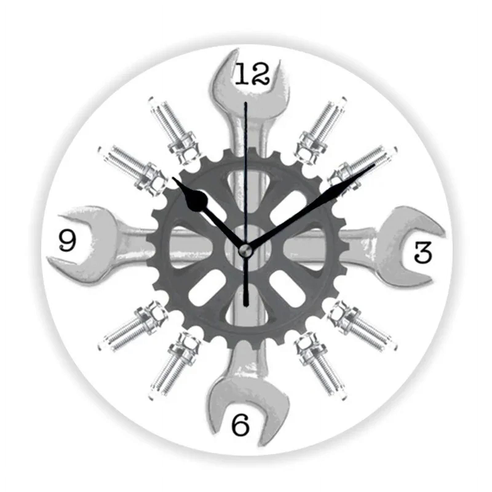 Grunge Industrial Metal Look Carpentry Carpenter Tools Round Wall Clock ...