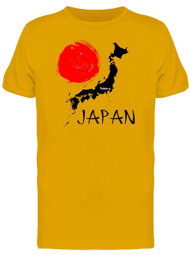 Grunge Japan Map And Flag Doodle T-Shirt Men -Image by Shutterstock ...