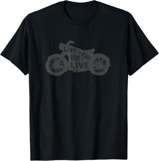 Grunge Live to Ride, Ride to Live Motorcycle T-Shirt - Walmart.com