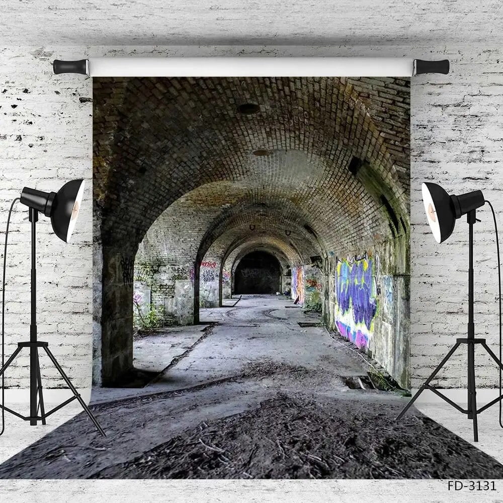 Grunge Path Corridor Art Graffiti Scenery Backdrops Photocall Young ...