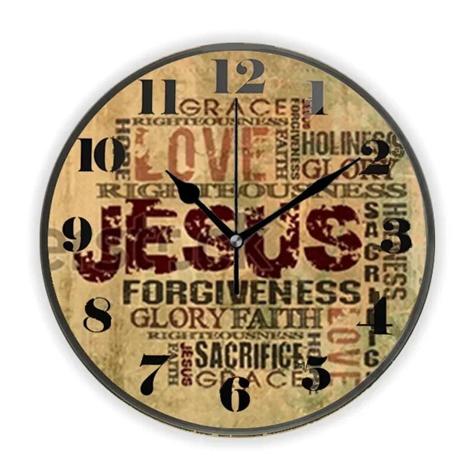 Grunge Religious Bible Verse Jesus Quote Word Saying Big Wall Clock for ...