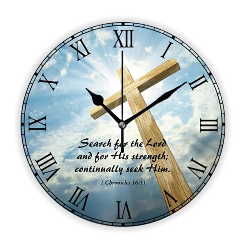 Grunge Religious Bible Verse Jesus Quote Word Saying Big Wall Clock for ...