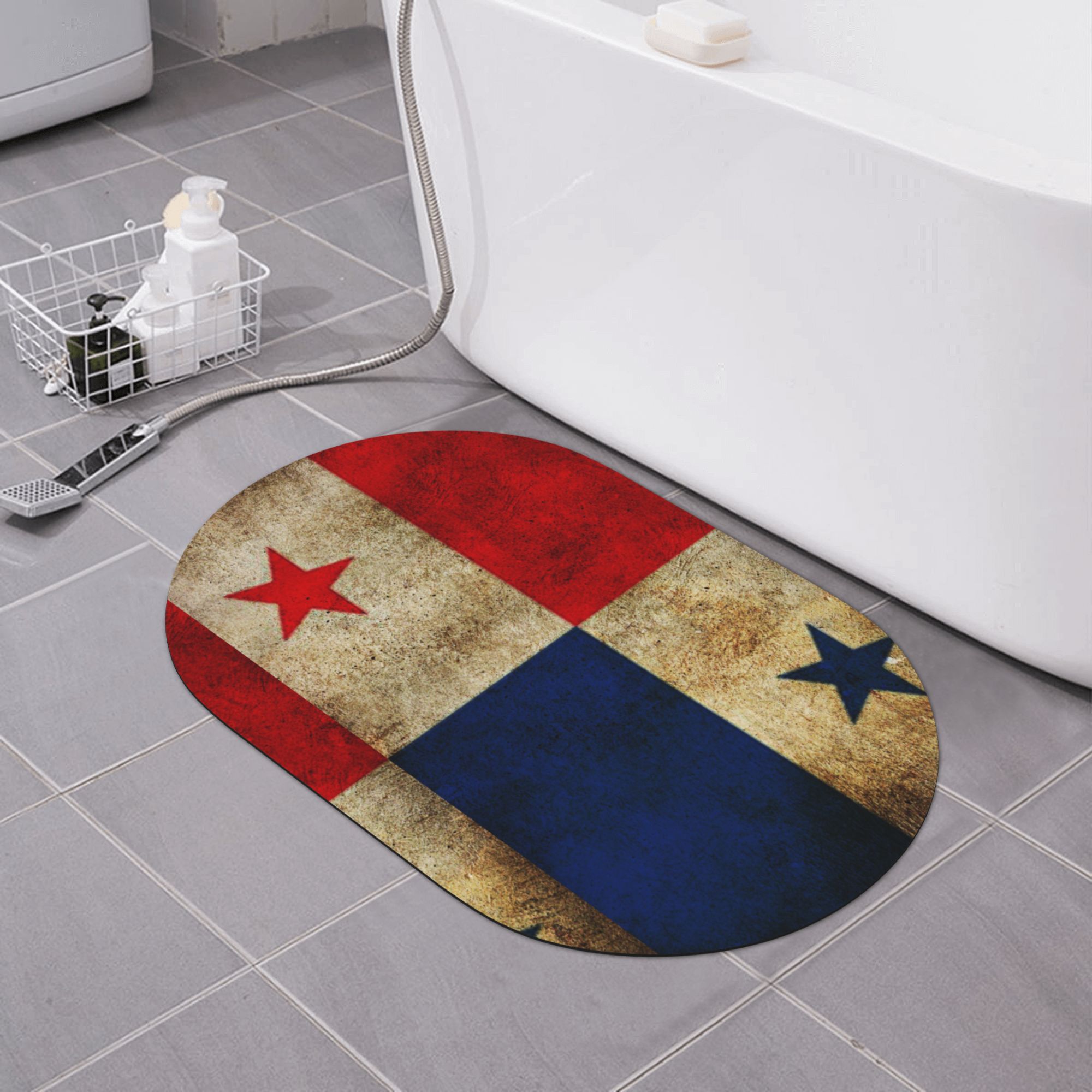 Grunge Retro Panama Flag – Diatomaceous Stone Bath Mat |23.6 * 15.3 ...