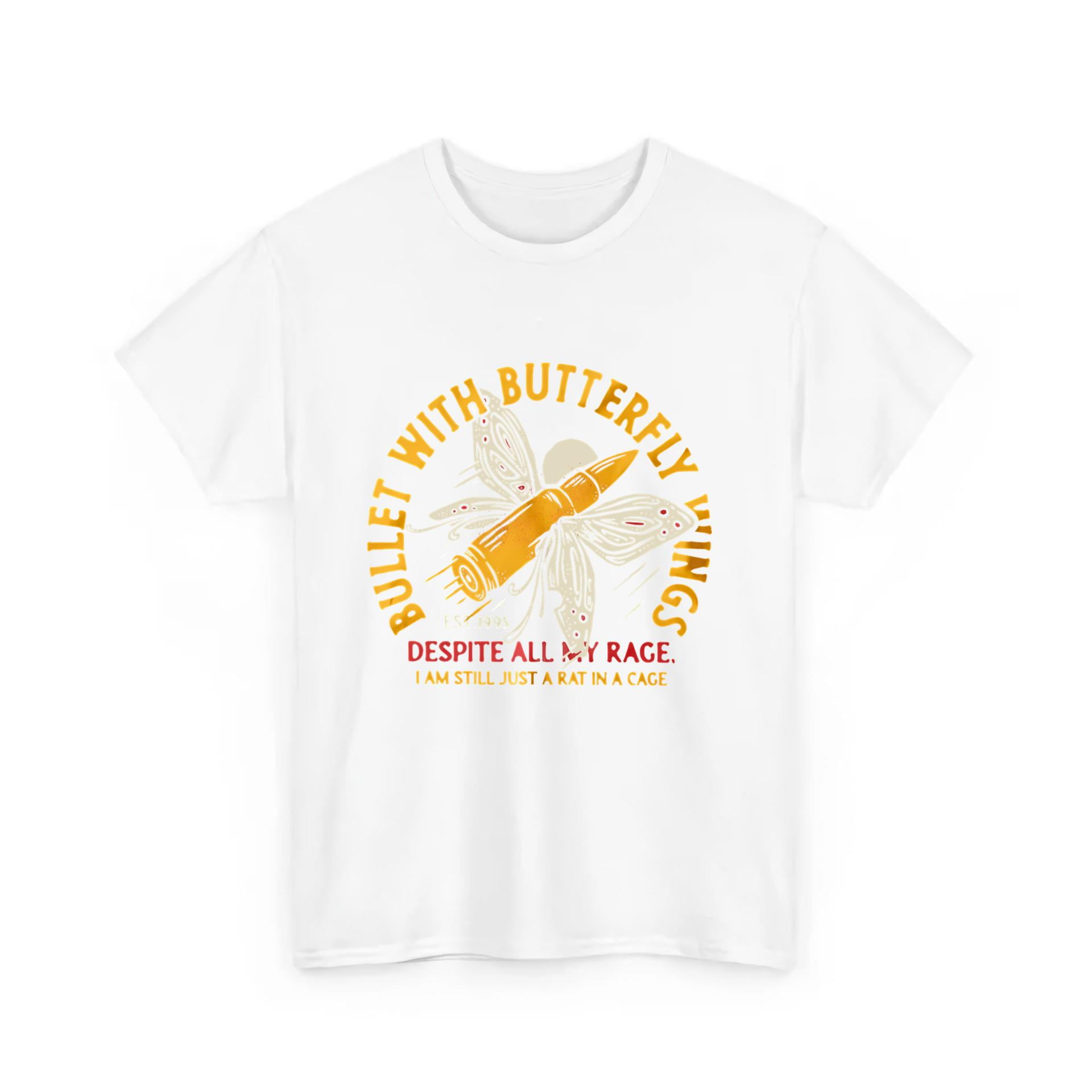 Grunge Rock Inspired Bullet With Butterfly Wings Graphic Tee for Men ...