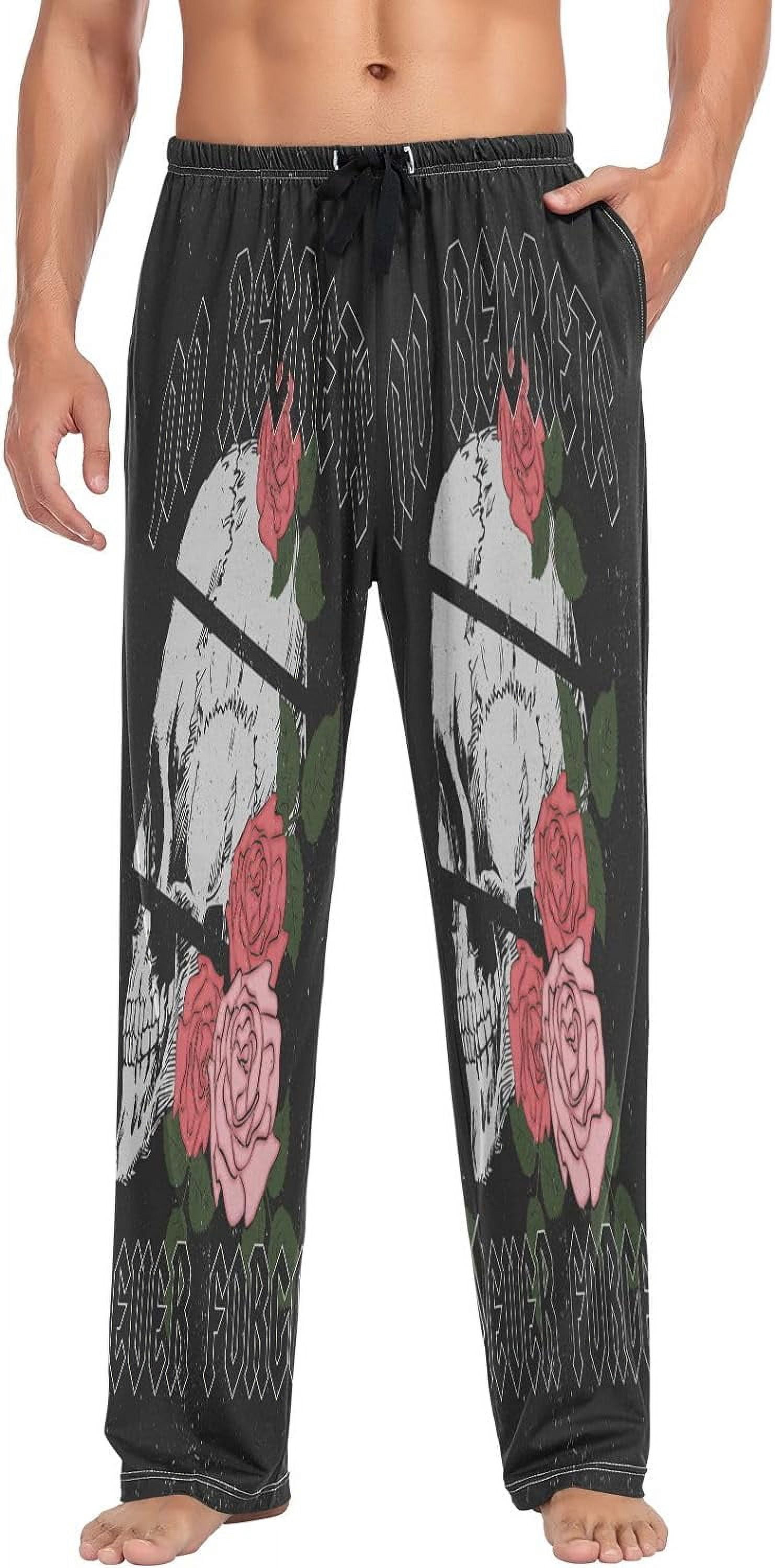 Grunge Rose Flower Men's Pajama Pants Lightweight Sleepwear Bottom ...