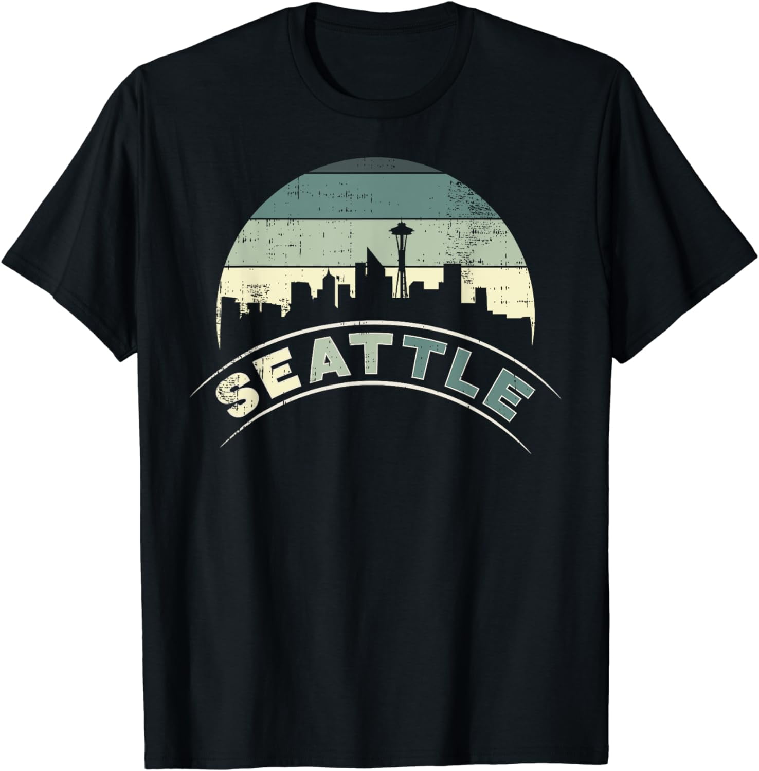Grunge Seattle Skyline Distressed Look design T-Shirt - Walmart.com