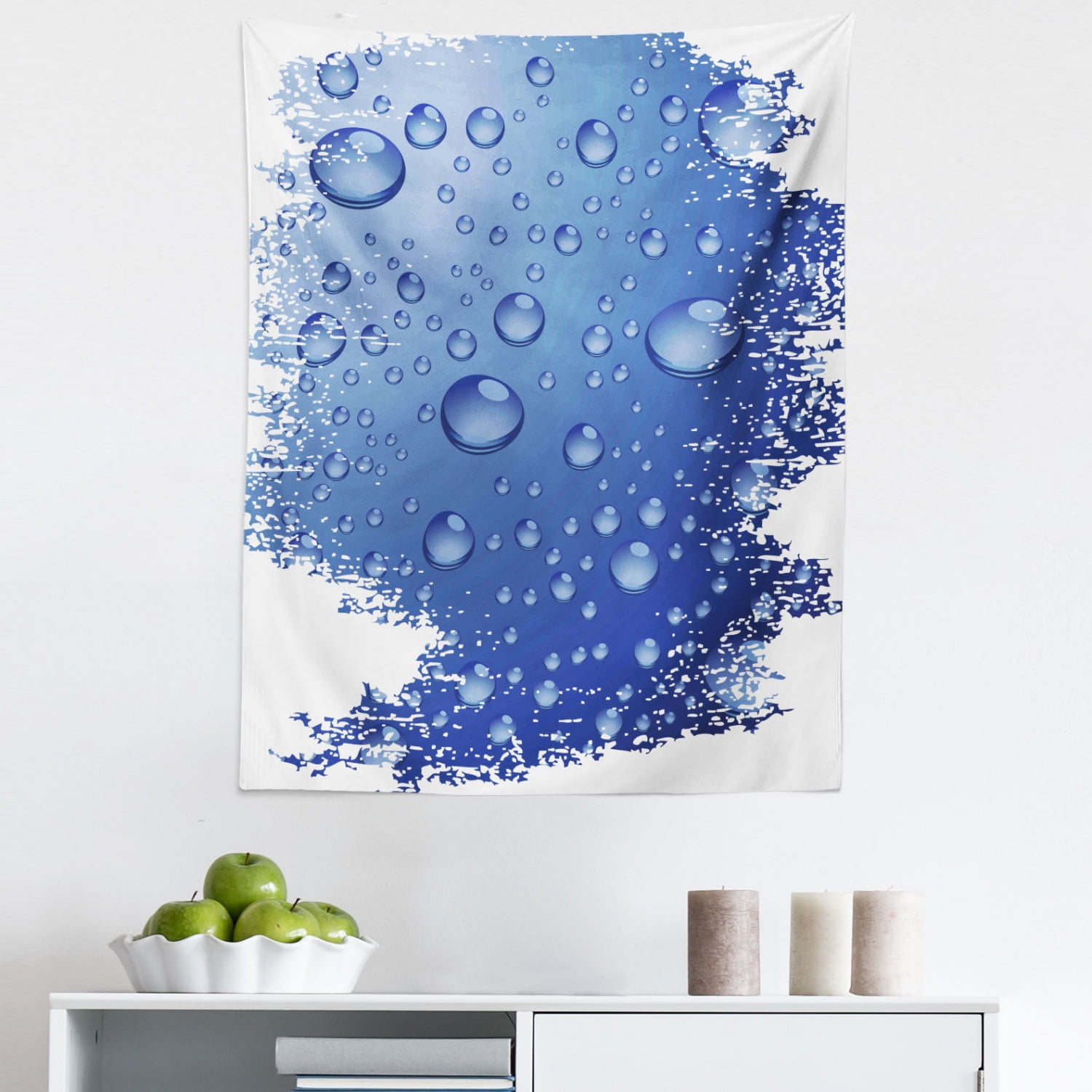 Grunge Tapestry, Wet Surface Inspired Bubble Water Rain Drop Crystals ...