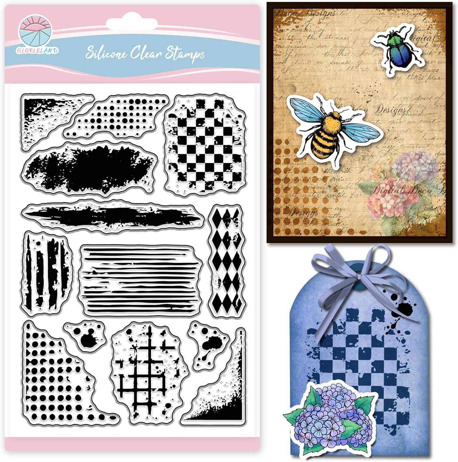 Grunge Texture Clear Stamp Scrapbooking Brush Stains Silicone Stamps ...